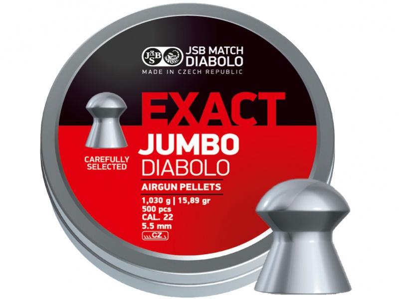 Diabolky 5,50 mm JSB Exact Jumbo 250 ks půlkulaté - Armykup.cz
